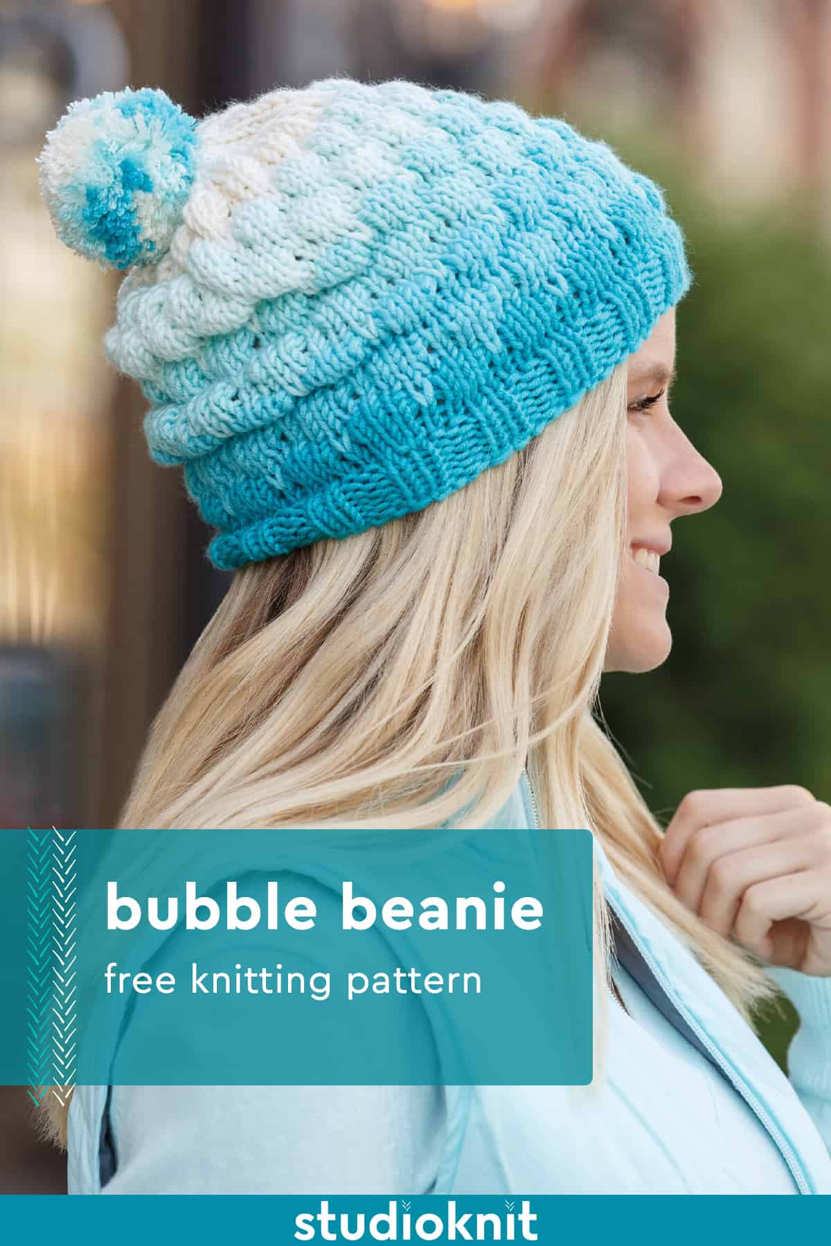 Bubble Beanie Hat Knitting Pattern - Studio Knit
