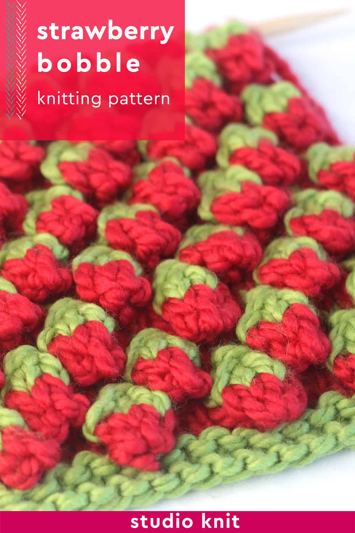 Strawberry Bobble Stitch Knitting Pattern - Studio Knit