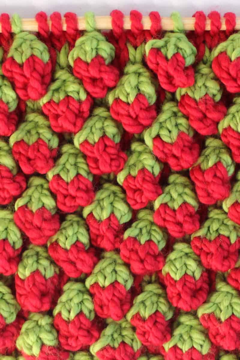Strawberry Bobble Stitch Knitting Pattern - Studio Knit