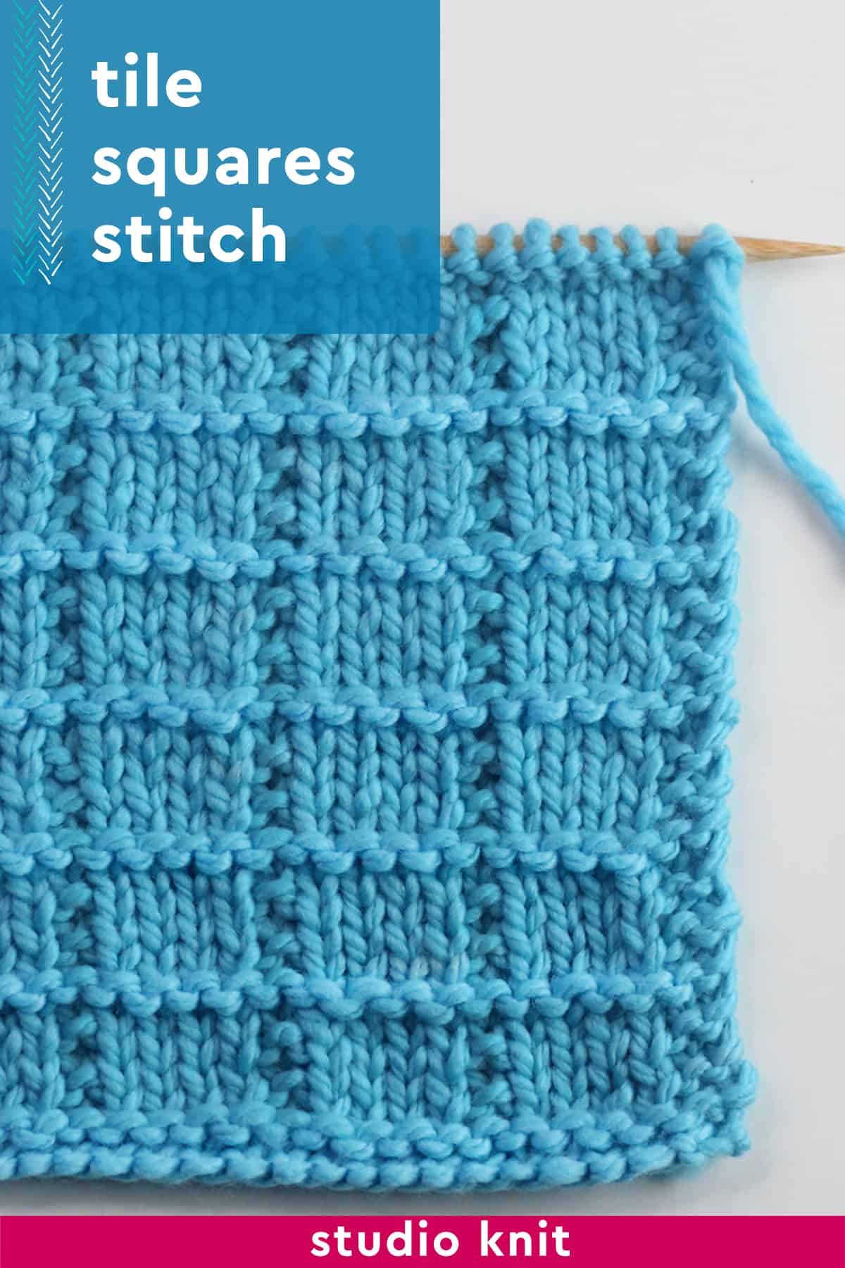Tile Squares Stitch Knitting Pattern - Studio Knit