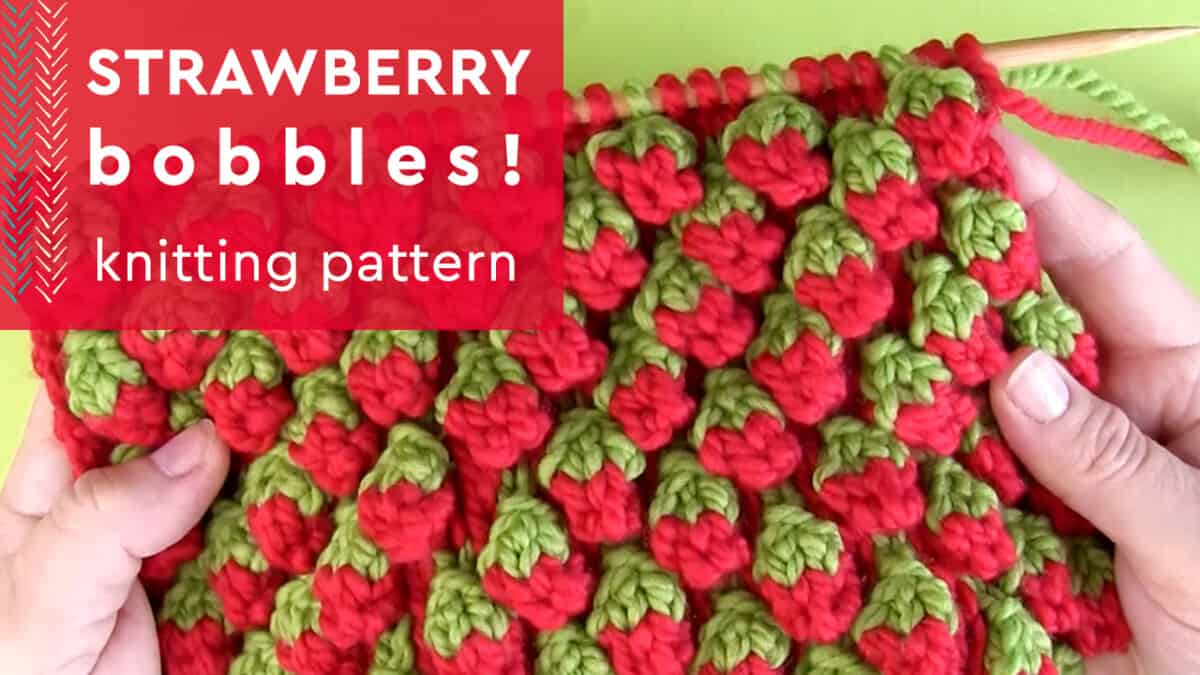 Strawberry Bobble Stitch Knitting Pattern - Studio Knit