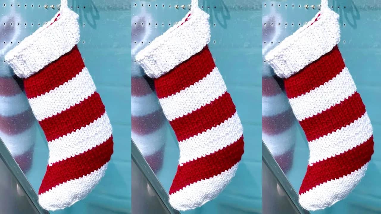 Chunky Christmas Stocking Knitting Pattern - Studio Knit