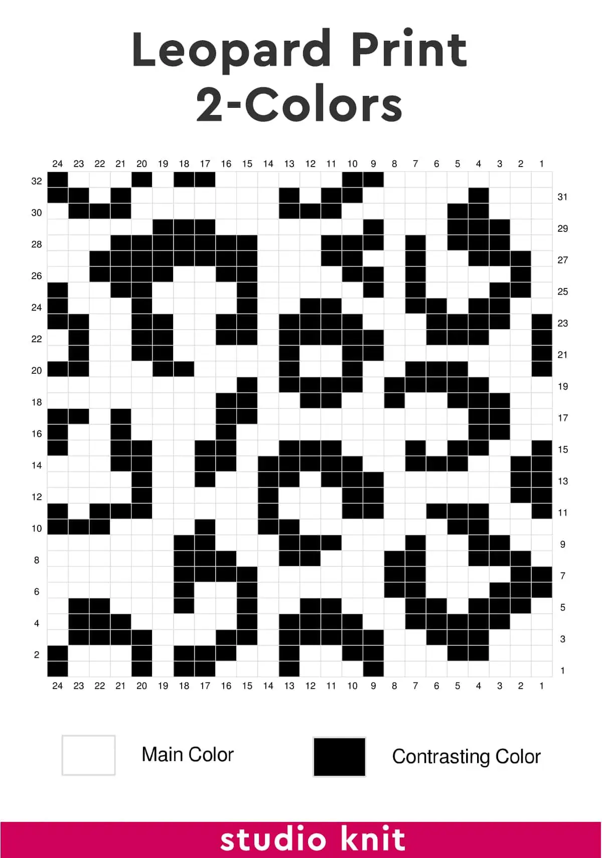 Leopard Print Knit Stitch Pattern - Studio Knit