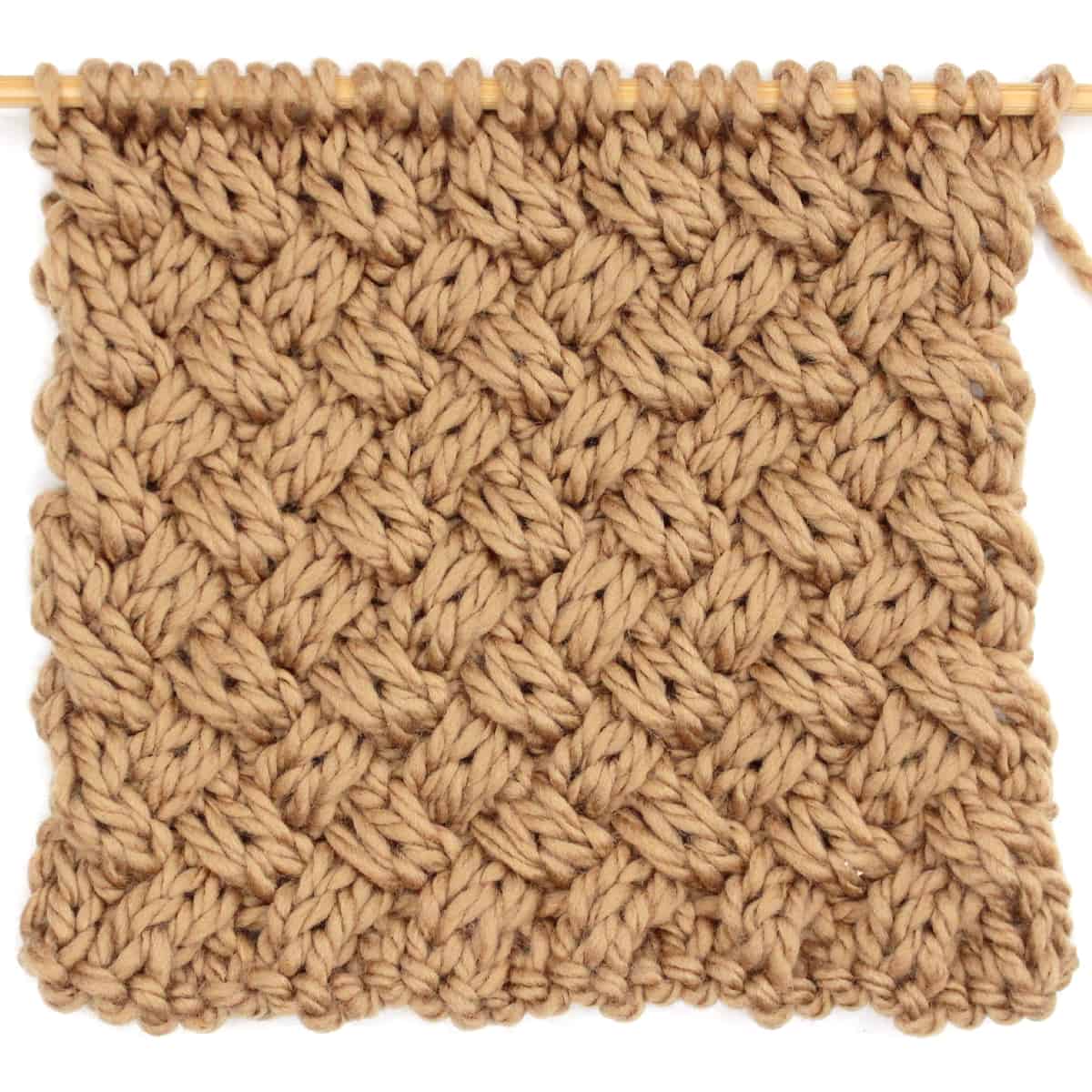 Diagonal Basket Weave Cable Stitch Knitting Pattern - Studio Knit