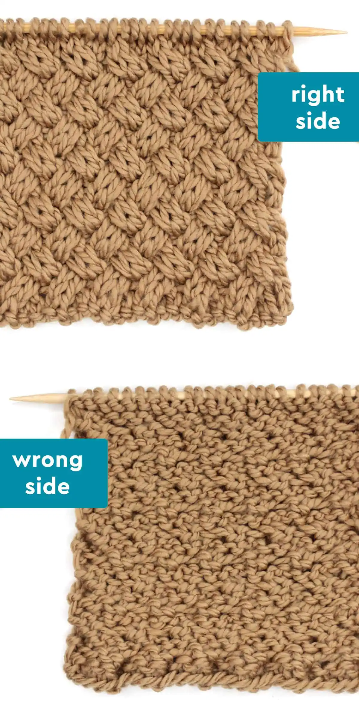 Diagonal Basket Weave Cable Stitch Knitting Pattern - Studio Knit