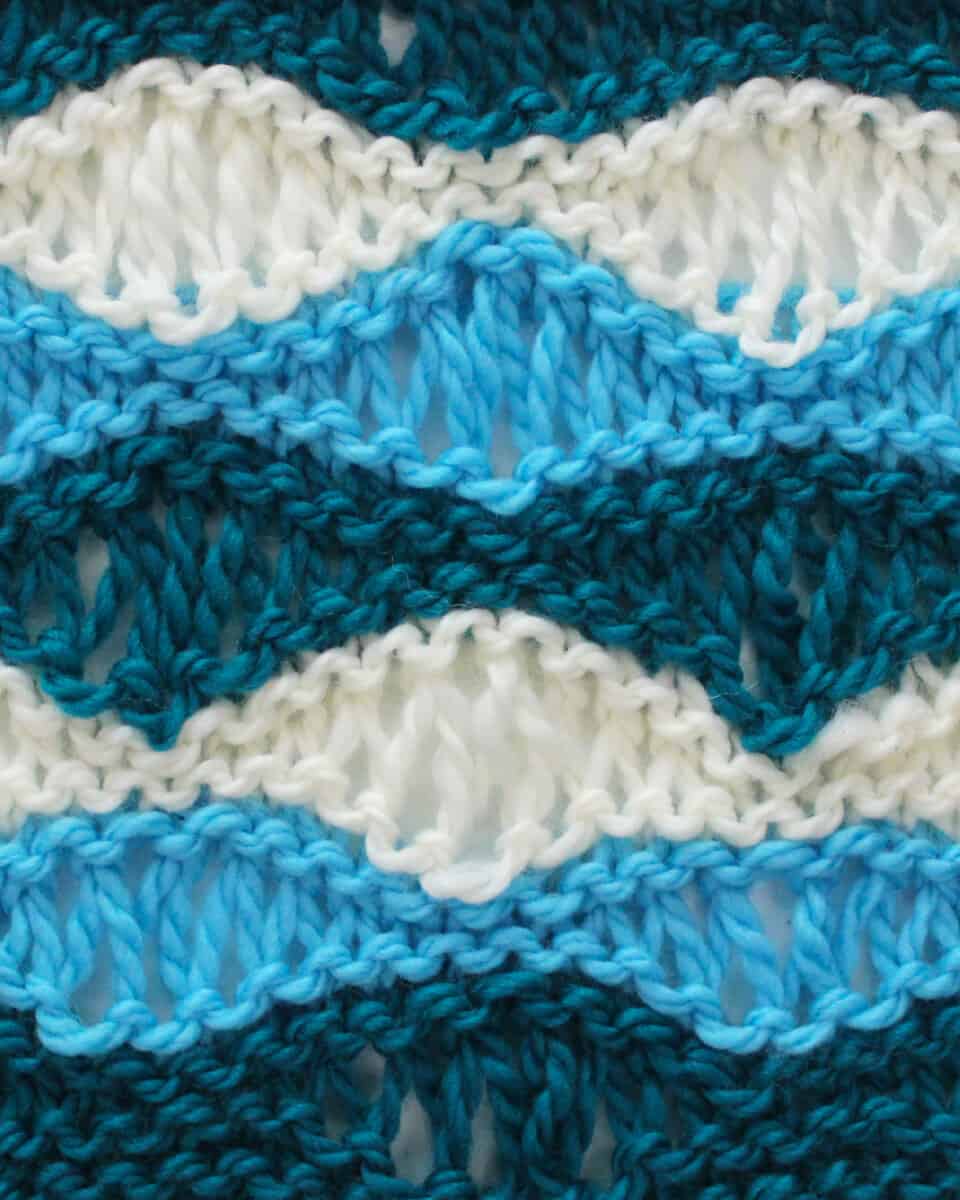 Sea Foam Wave Drop Stitch Knitting Pattern - Studio Knit
