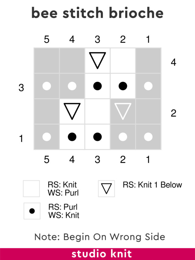 Bee Stitch Brioche Knitting Pattern - Studio Knit