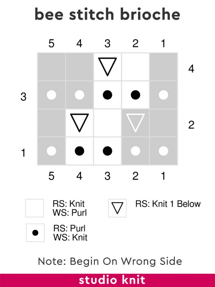 Bee Stitch Brioche Knitting Pattern - Studio Knit