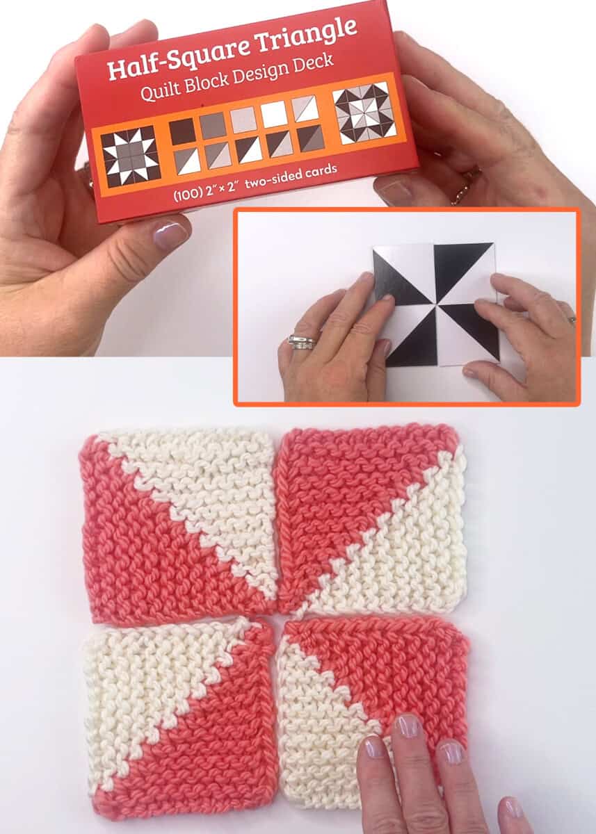 How to Knit 2-Color Mitered Square Half Triangles - Studio Knit