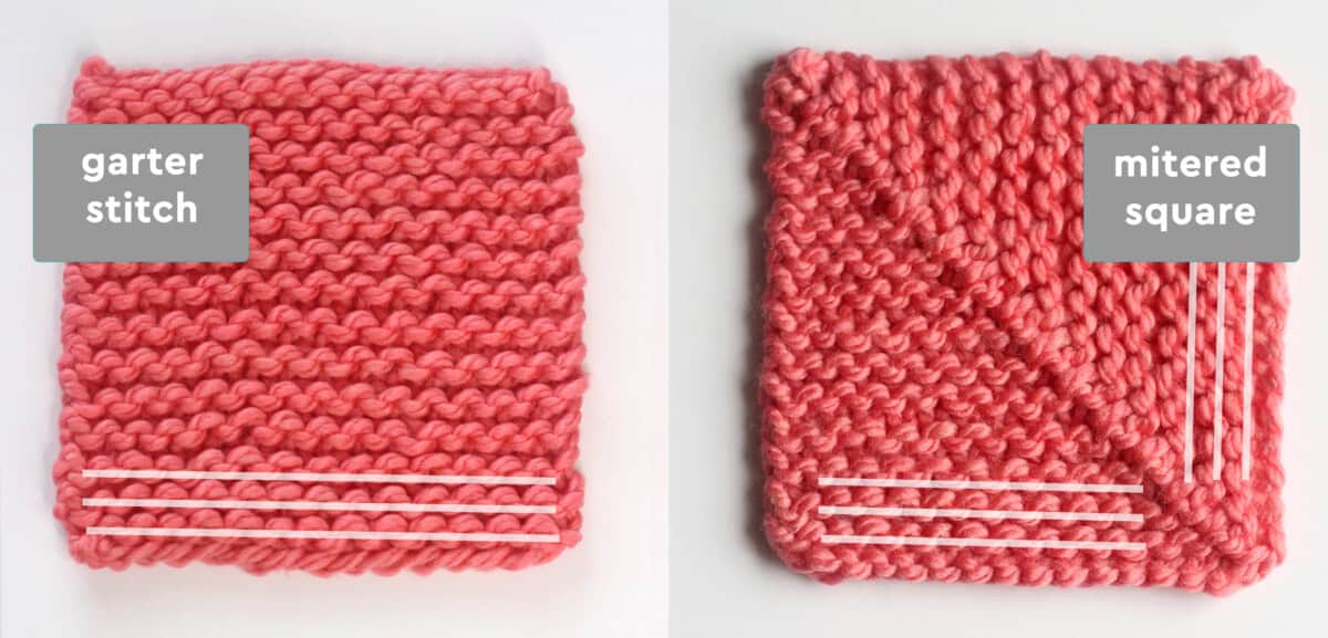 How to Knit Mitered Squares CDD Spine Seam - Studio Knit