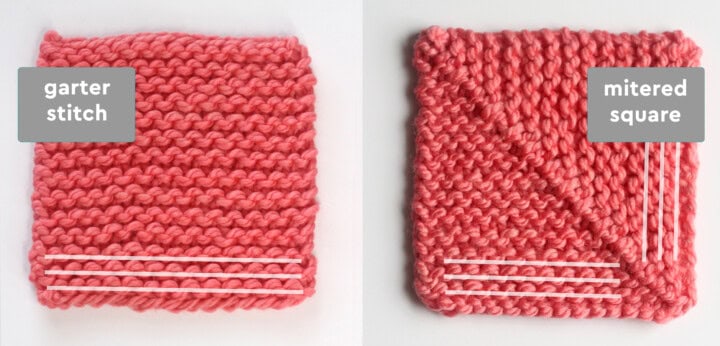 How to Knit Mitered Squares CDD Spine Seam - Studio Knit