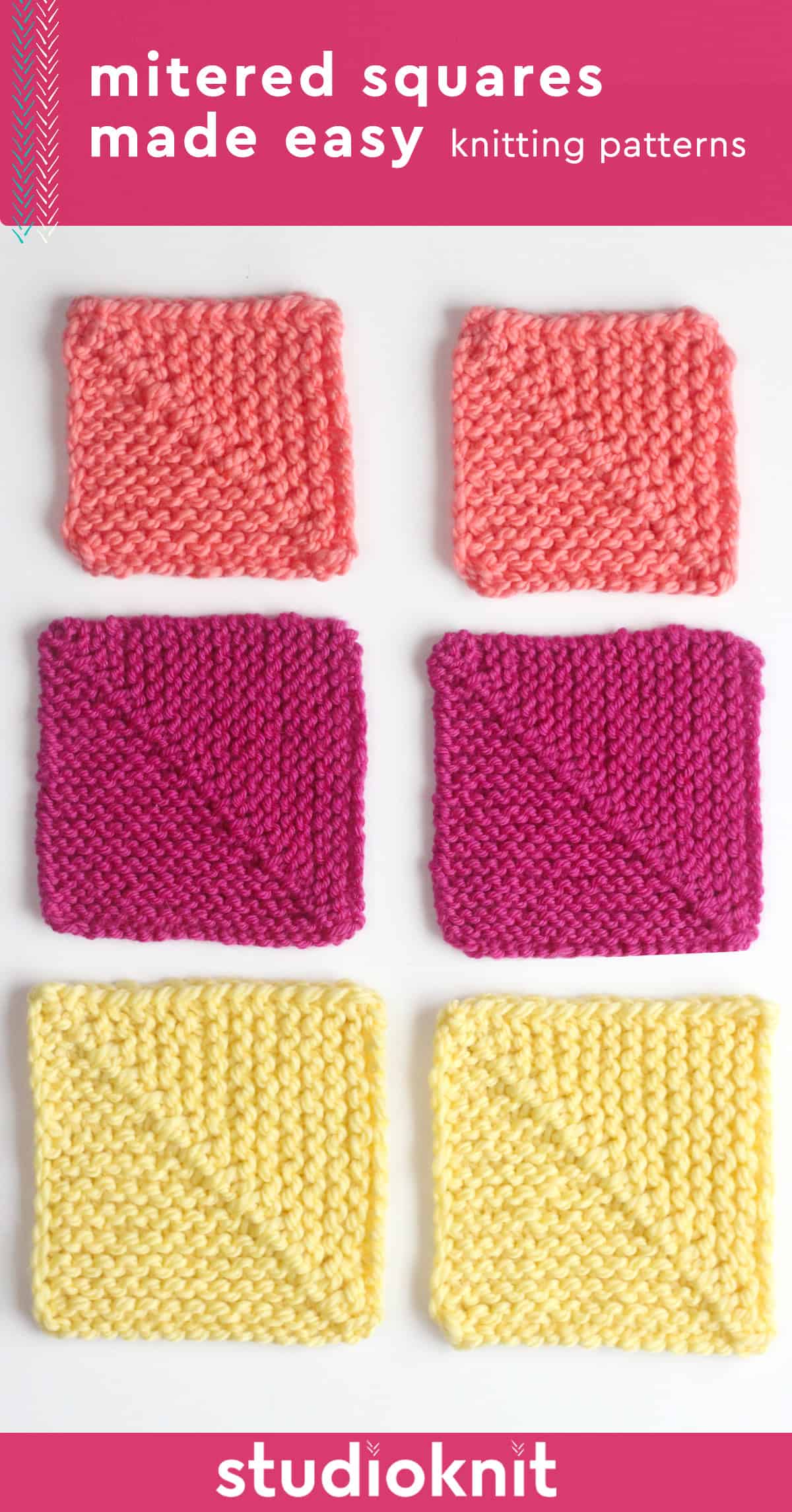 How to Knit Mitered Squares CDD Spine Seam - Studio Knit