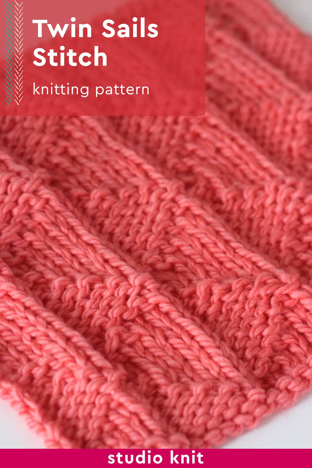 Twin Sails Stitch Knitting Pattern for Beginners - Studio Knit