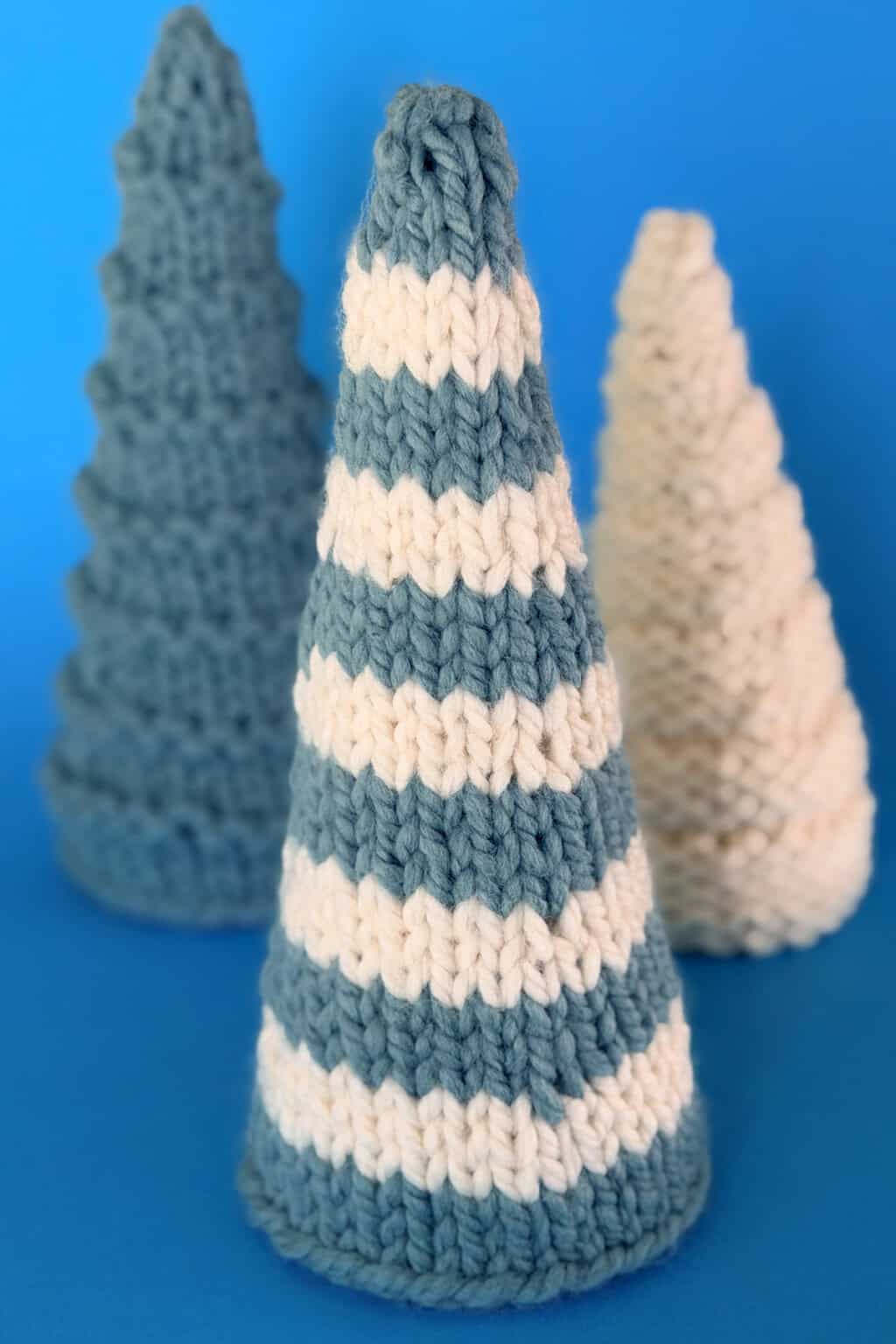 Knit Tabletop Christmas Trees – Pattern in 5 Sizes - Studio Knit