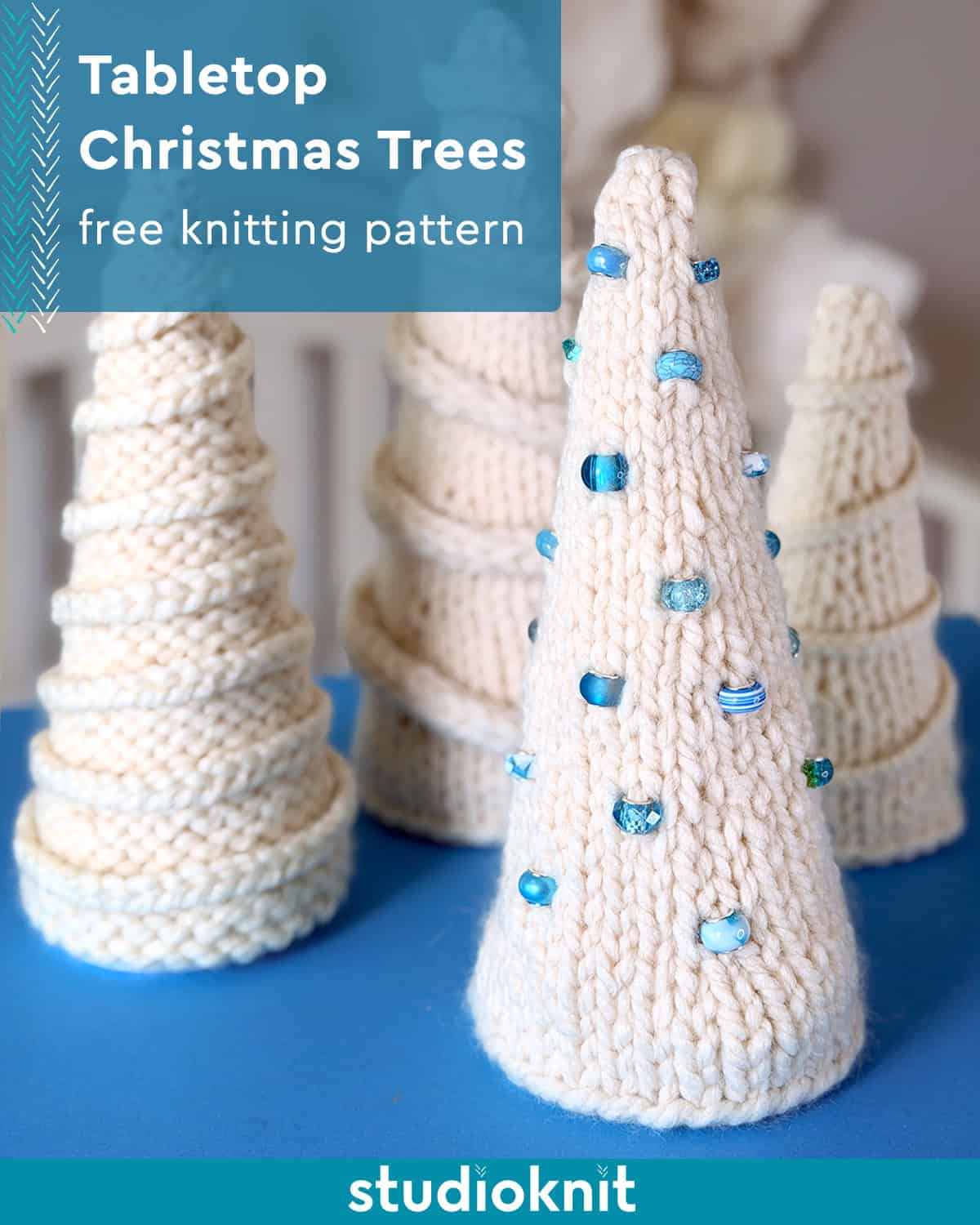 Knit Tabletop Christmas Trees – Pattern in 5 Sizes - Studio Knit