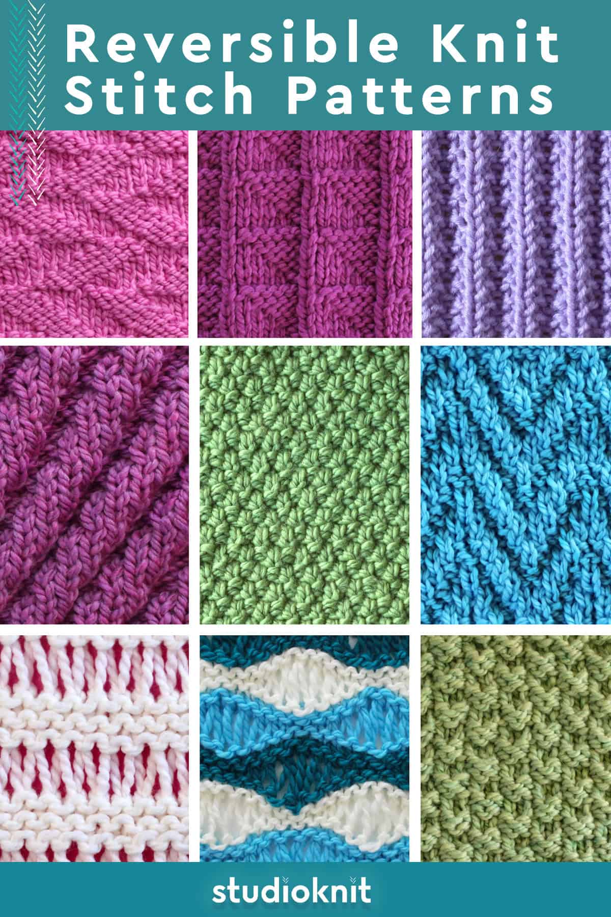 Reversible Knit Stitch Patterns (Look Great on Both Sides) - Studio Knit